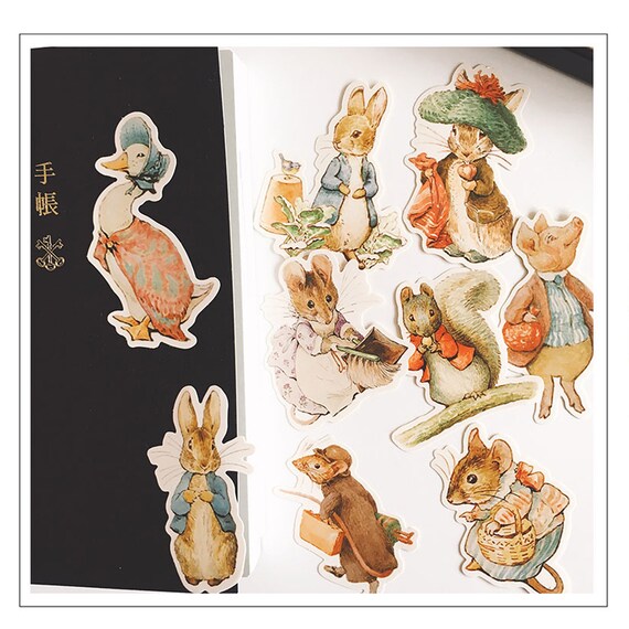 Vintage Animal Duck Rabbit Mouse Decorative Stickers Die Cut | Etsy