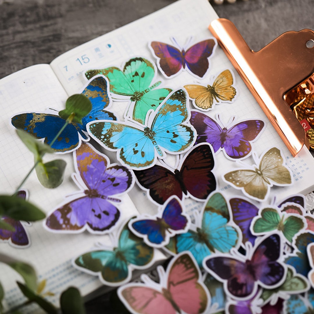 Butterfly Stickers | Butterfly Colorful Themed Insect Junk Journal, Die ...