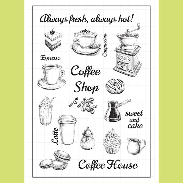 Coffee Cup Stamp - Etsy