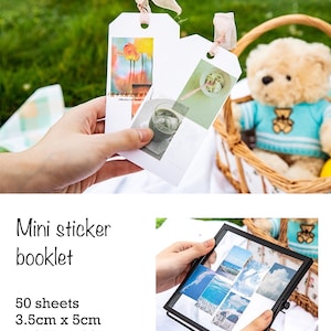 Nature Mini Washi Sticker Booklet | Assorted Pattern Sky Green Flower ...