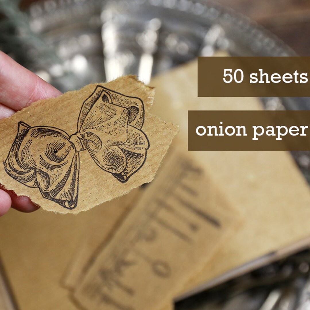 50pcs/pack Onion Skin Paper, Yellow, Ephemera Pack Thin Paper ...