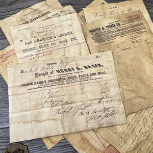 Handmade Coffee Stained Receipt Paper | Retro Invoice Business Coffee ...