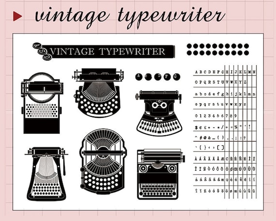 Clear Stamp Set / Clear Stamps / Vintage Typewriter Themed | Etsy