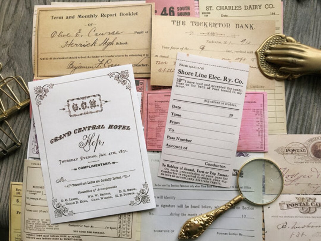 25pcs/pack Vintage Paper Receipt Collection Journal Kit Pack, Journal ...