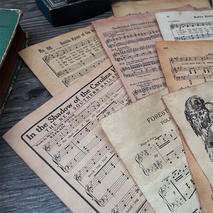 Handmade Coffee Stained Music Note Paper | Retro Music Note Coffee Dyed ...
