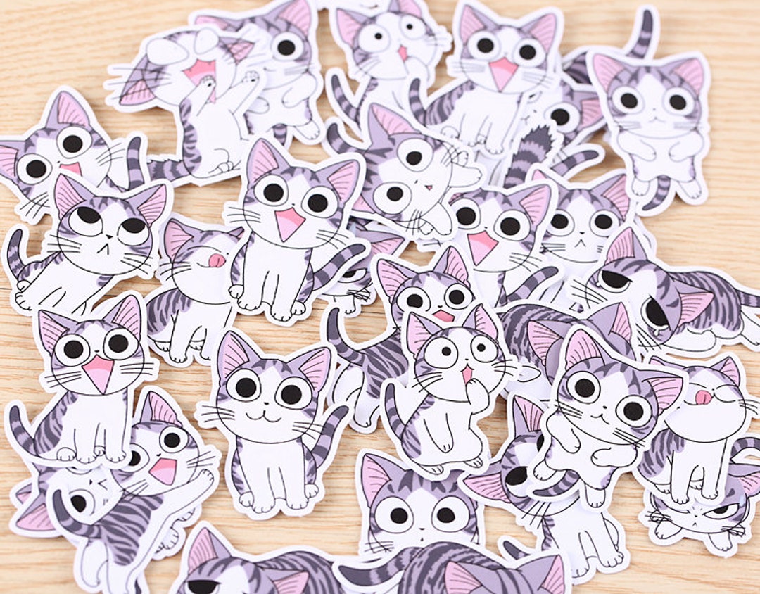 Cute Cat Kitten Sticker Themed Animal Sticker Decorative Stickers, Die ...