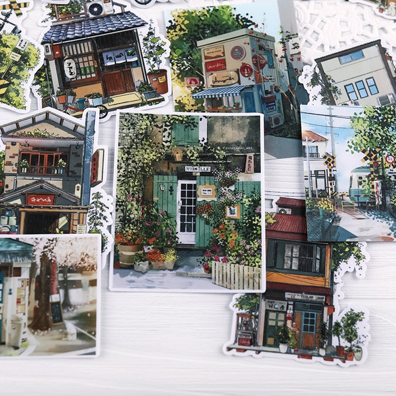 18 Pcs Shop Vender Sticker | Small Shop Vendor Tree Street Vendor ...