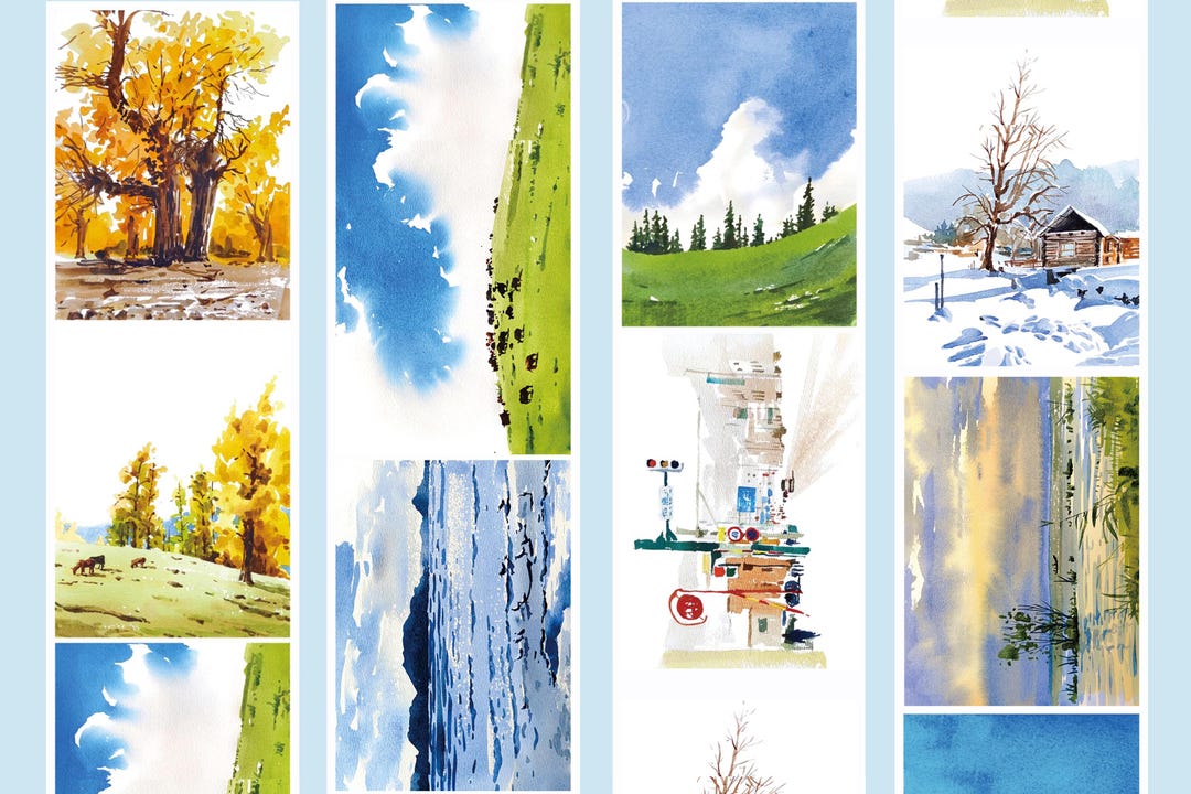 Nature Scene Washi Tape | Forest Tree Sky Lake Theme Nature Tape Full ...