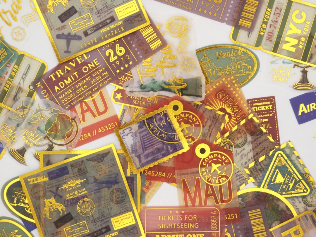 Vintage Receipt Washi Stickers | Bus Ticket Receipt Movie Ticket ...