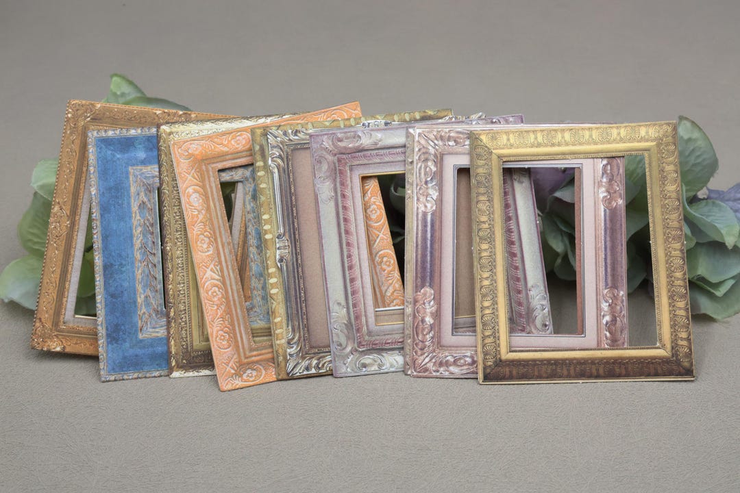 Vintage Wood Carved Frame Card | 30pcs/pack Vintage Metal Photo Frame ...