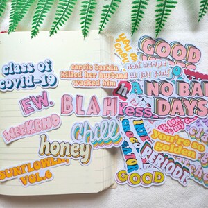 Fashion Calligraphy Stickers Brush Letter Stickers Quotes Word Stickers ...