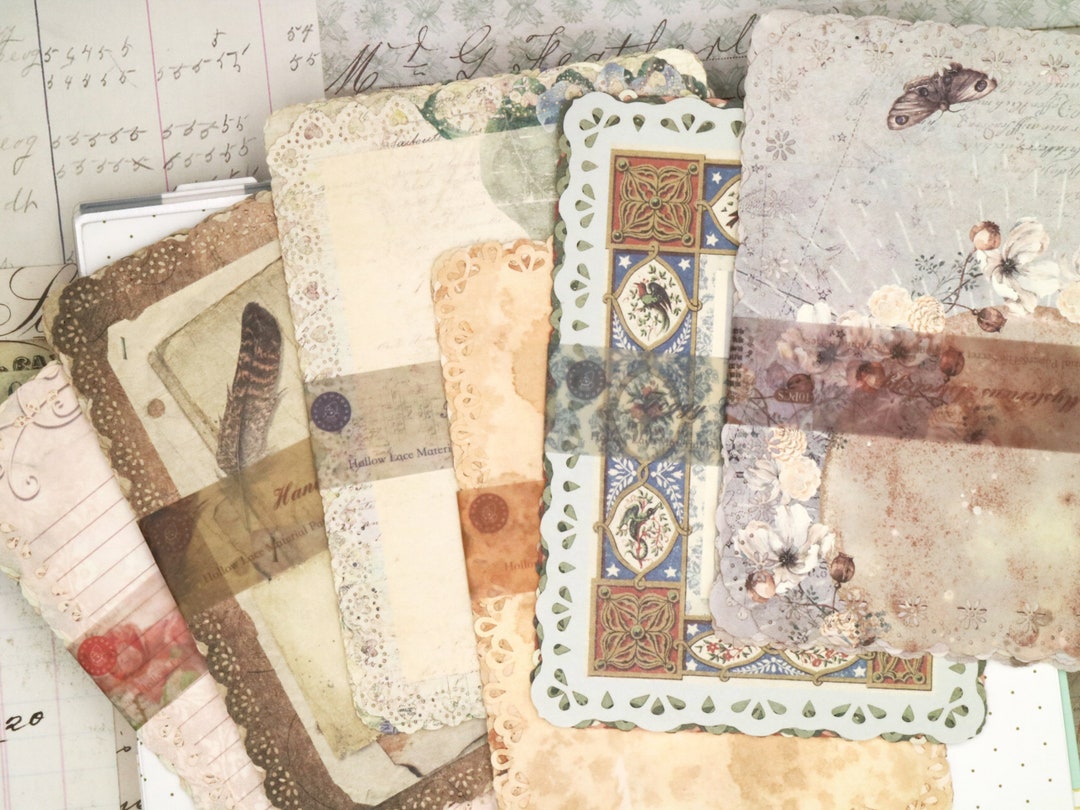 Lace Border Paper Collage Paper Printed Paper Flower Design - Etsy