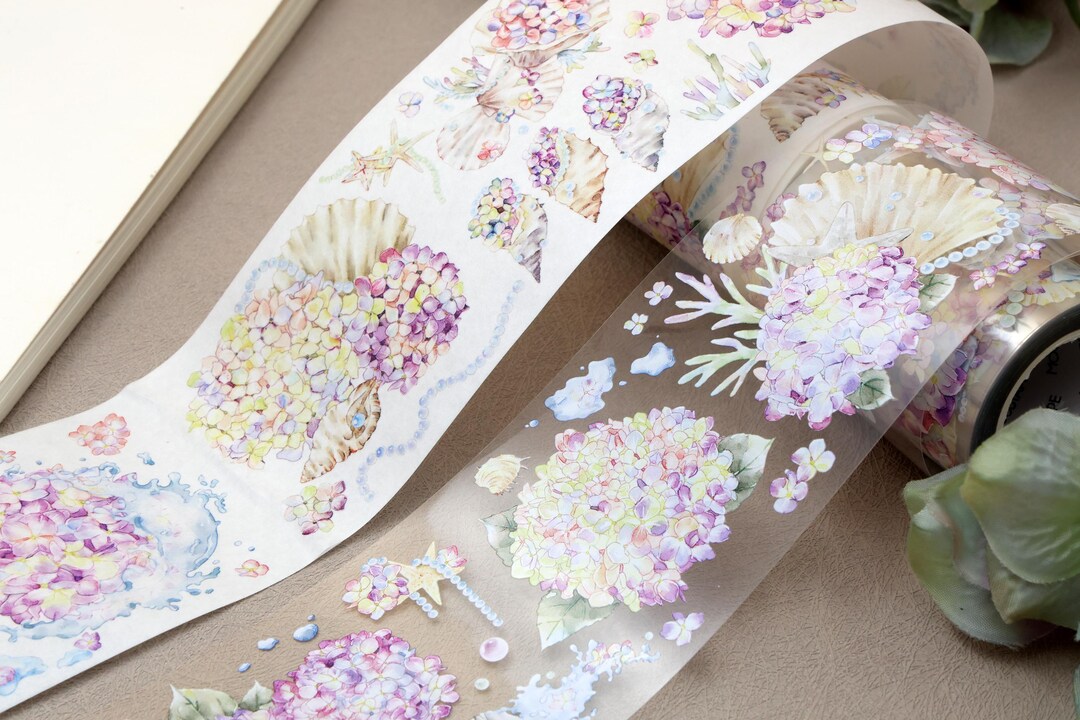 Flower Sea Shell PET Tape | Flower Beach Mixed Seashell Coral Themed ...