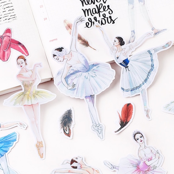 Dancing Ballet Girl Stickers Ballet Girls Watercolor Style - Etsy