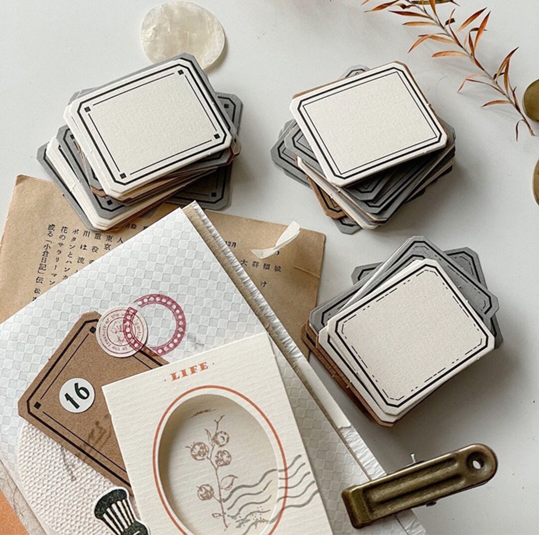 Mini Paper | Collage Set Ephemera White Frame Card Paper Card Plain ...