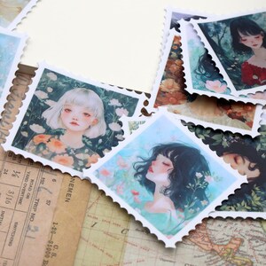 Cute Girl Floral Portrait Stickers | Beautiful Girls Portrait Themed ...