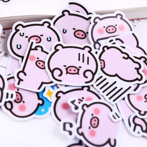Cute Pig Piggy Sticker Themed Animal Sticker Die Cut Stickers, Journal ...