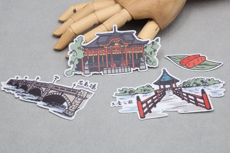 Travel Sticker | Japanese City FUKUOKA Tourist Attractions, Scenic ...