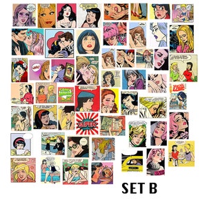 Pop Comic Stickers | Funny Pop Comic Kiss Love Girl Stickers, ML05 - Etsy