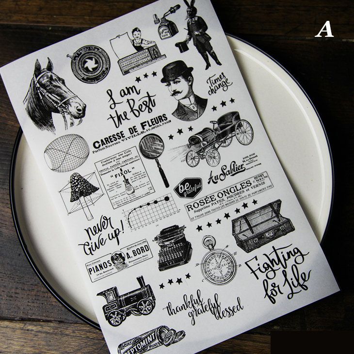 RUB-ON Stickers S3 Black and White Stickers Rub on Transfer - Etsy