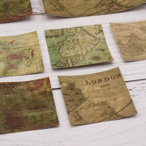 Vintage Map Stickers | Vintage World Map Background Paper Stickers ...