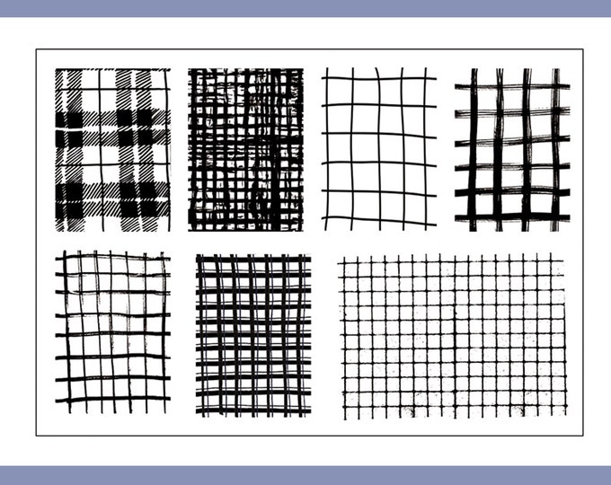 Clear Stamp Set / Clear Stamps / Seamless Grid Pattern Line - Etsy