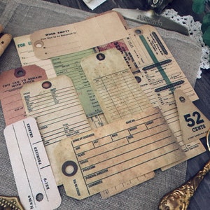 Vintage Receipt Tag Stickers , Junk Journal, Retro Stickers 13pcs ...