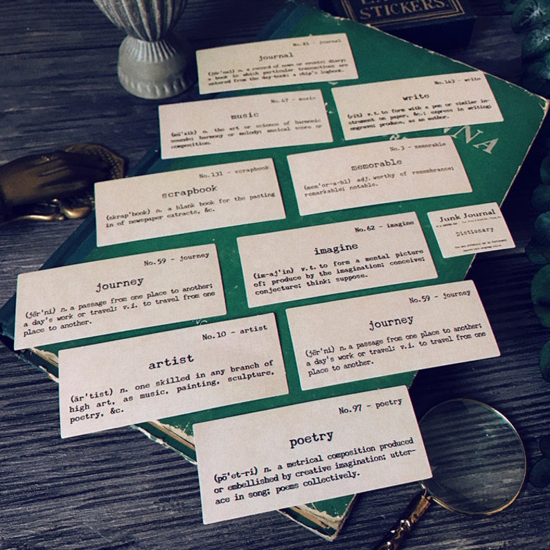 Word Dictionary Explanation Vintage Card Themed Junk - Etsy