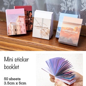 Nature Mini Washi Sticker Booklet | Assorted Pattern Sky Green Flower ...
