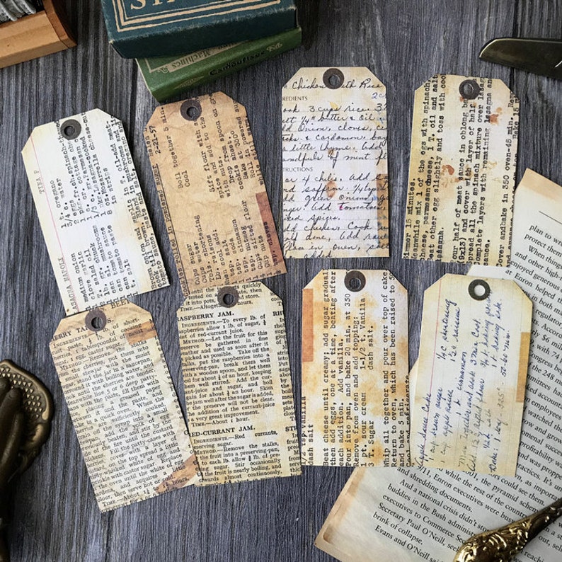 Vintage Collage Newspaper Tags Paper| Newspaper Collage Hang Tag Paper ...
