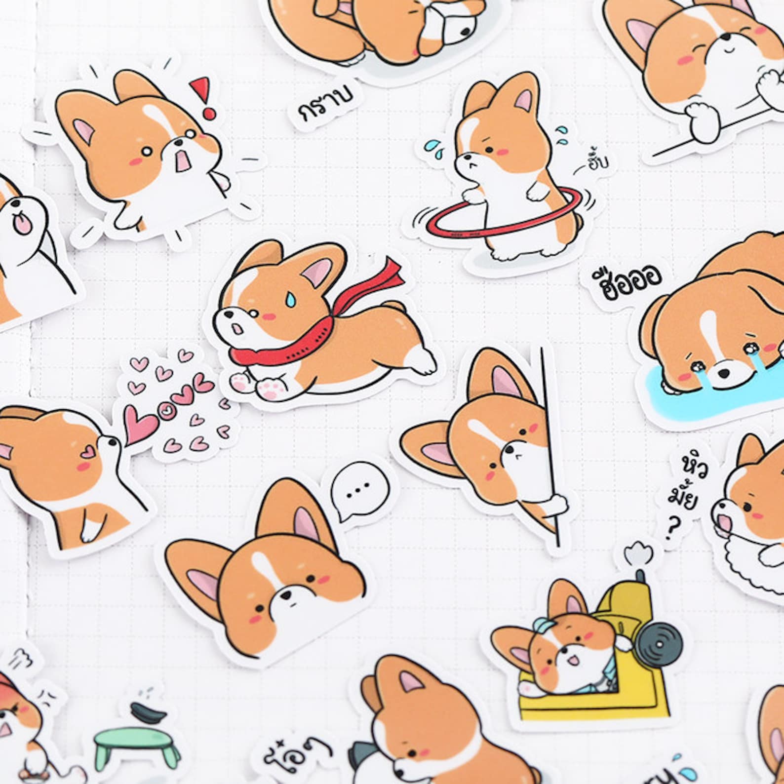 Cute Corgi Dog Themed Sticker Die Cut Stickers Pet Stickers | Etsy