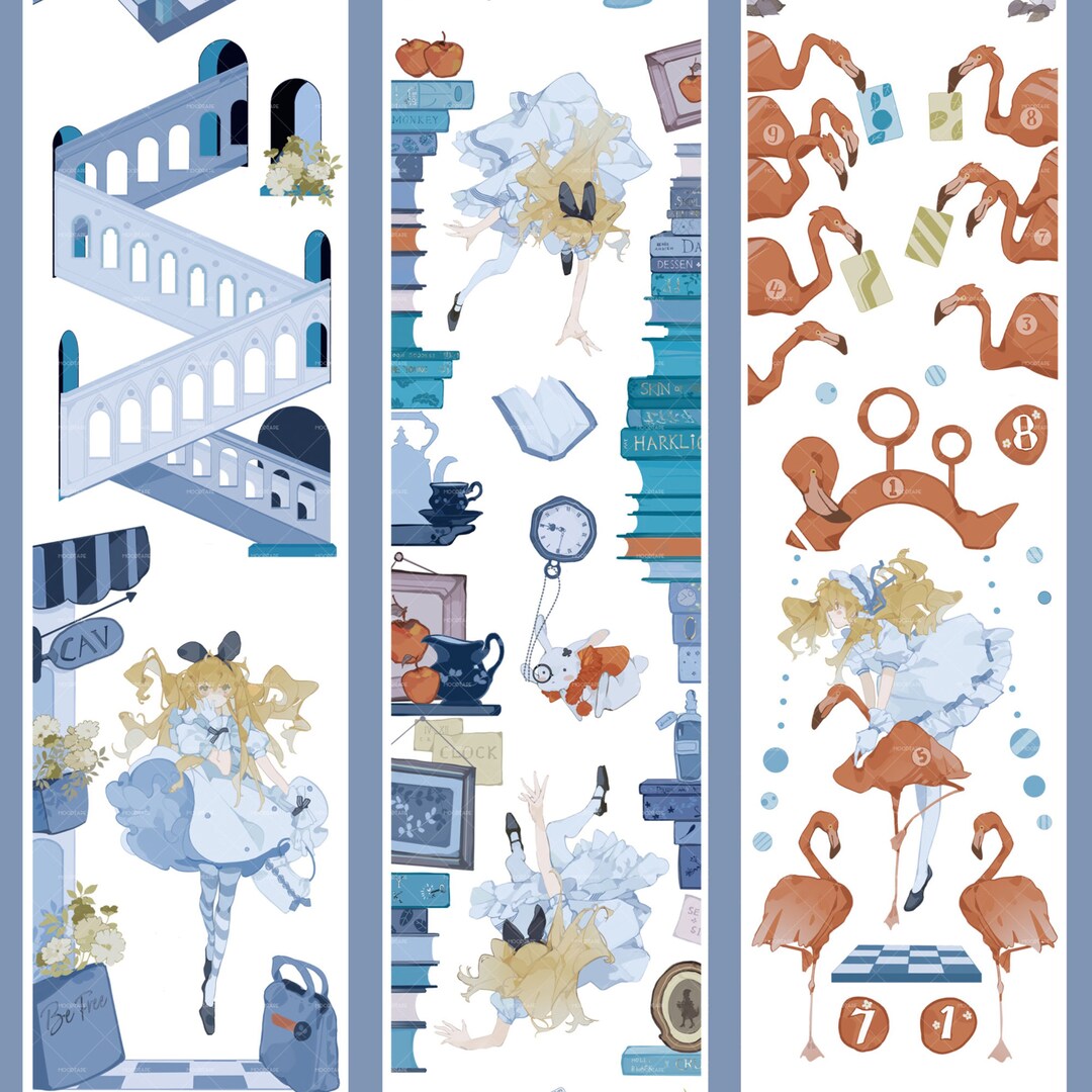 Alice in Wonderland Daydream Themed PET Tape｜girl Blue Cartoon Story ...