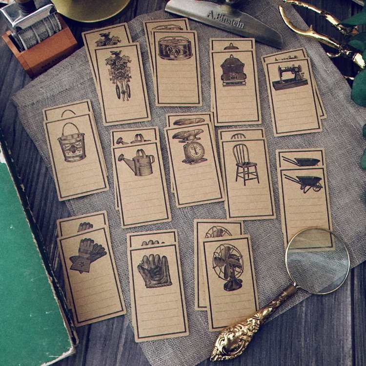 24pcs/pack Kraft Vintage Pattern Theme Note Stickers , Junk Journal ...
