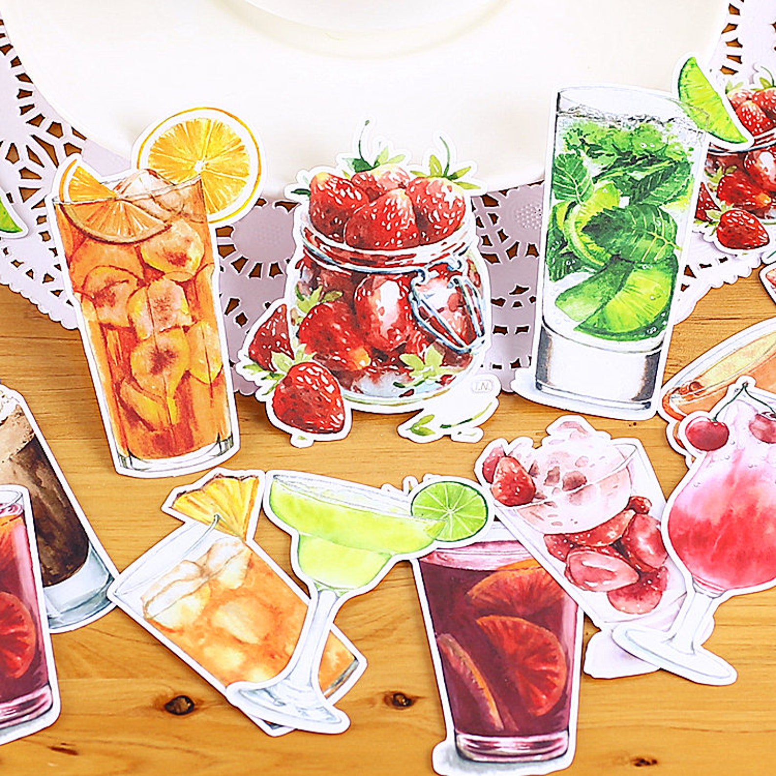 Drinks Stickers Ice Drinks Soft Drink Lemon Strawberry - Etsy
