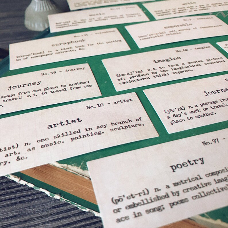 Word Dictionary Explanation Vintage Card Themed Junk - Etsy