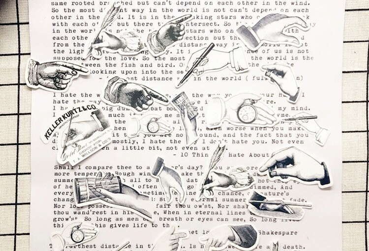 22pcs/pack Vintage Hand Gesture Stickers Junk Journal - Etsy