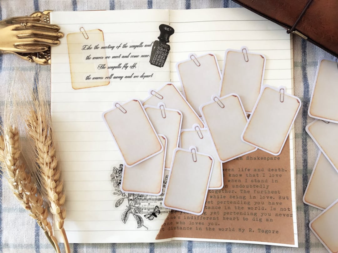 10pcs/pack Vintage Letter Themed Note Notice Tag , Die Cut Stickers ...