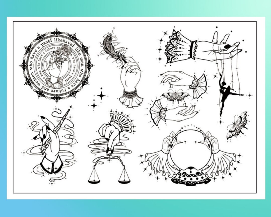 Clear Stamp Set / Clear Stamps /hand Magic Effect Themed Transparent ...