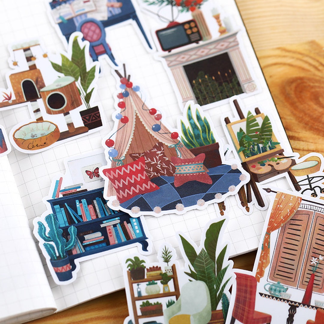 Living Room Scene Sticker | Life Dining Room Desk Living Moment Themed ...