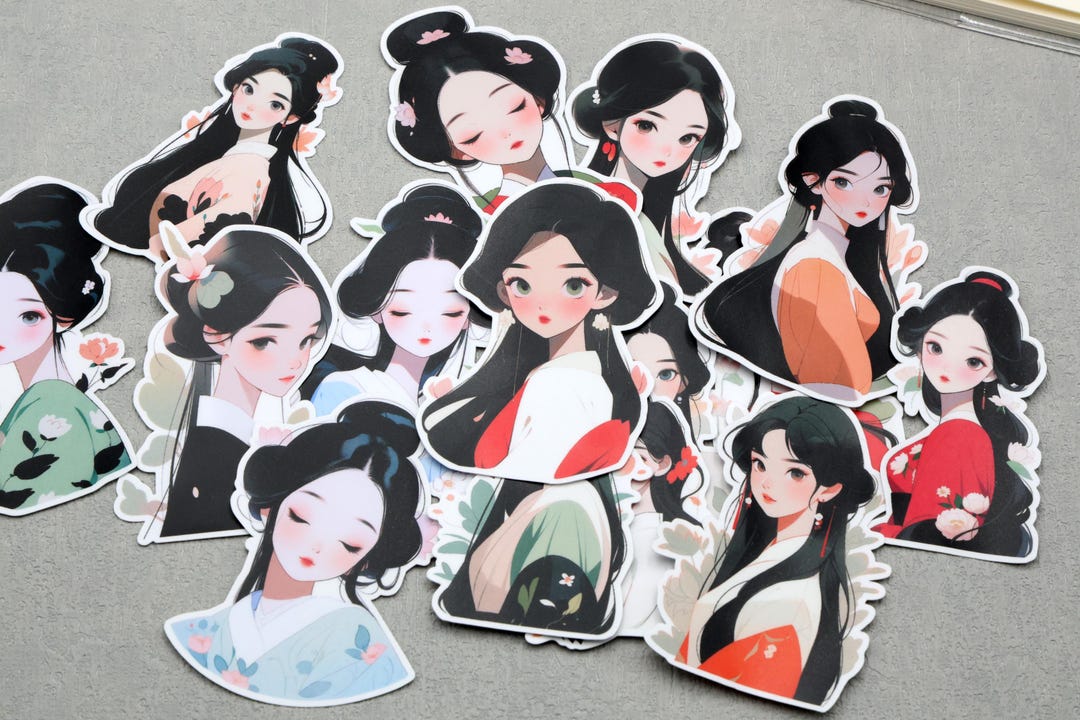 Cool Girl Asian Beauty Stickers | East Asian Ancient Girls Themed ...