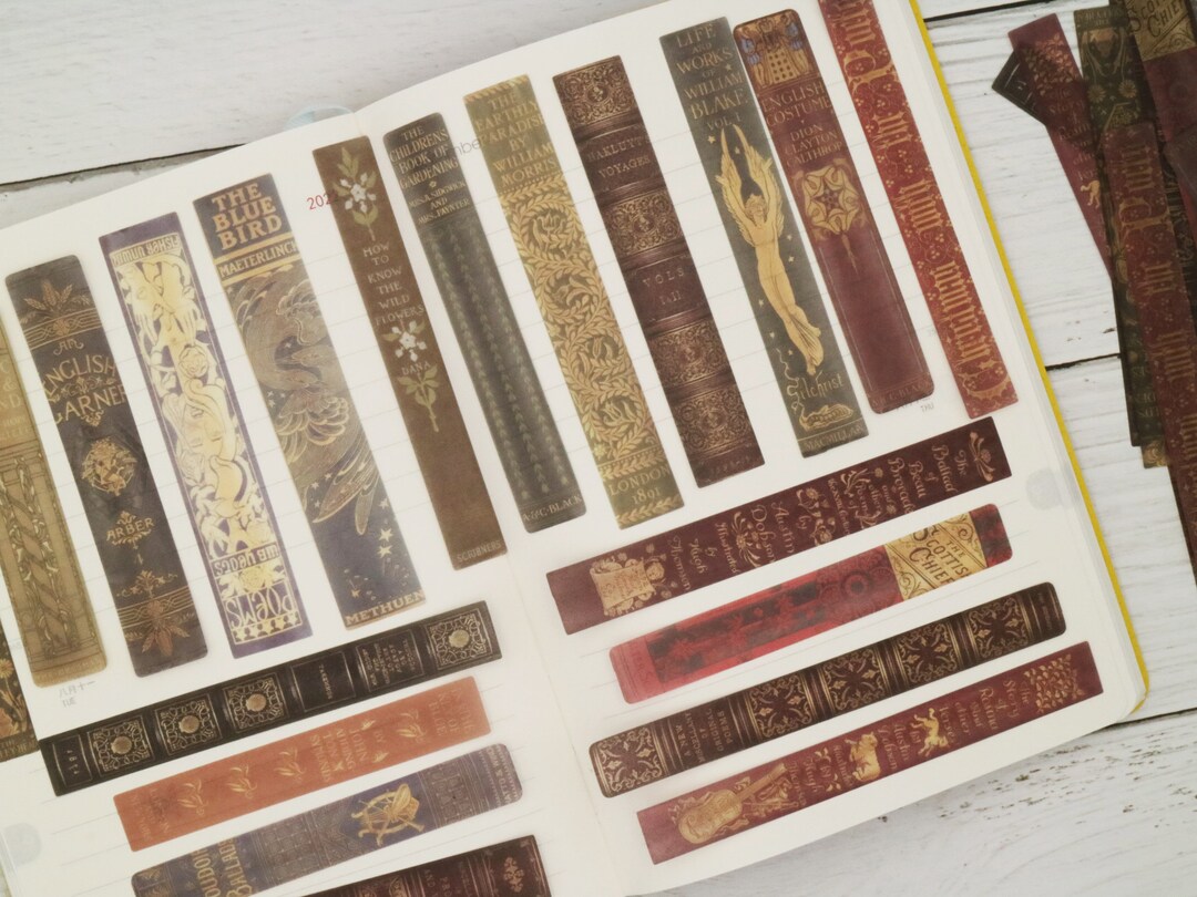 Book Washi Stickers | Books Library Themed Strips Stickers Reading ...