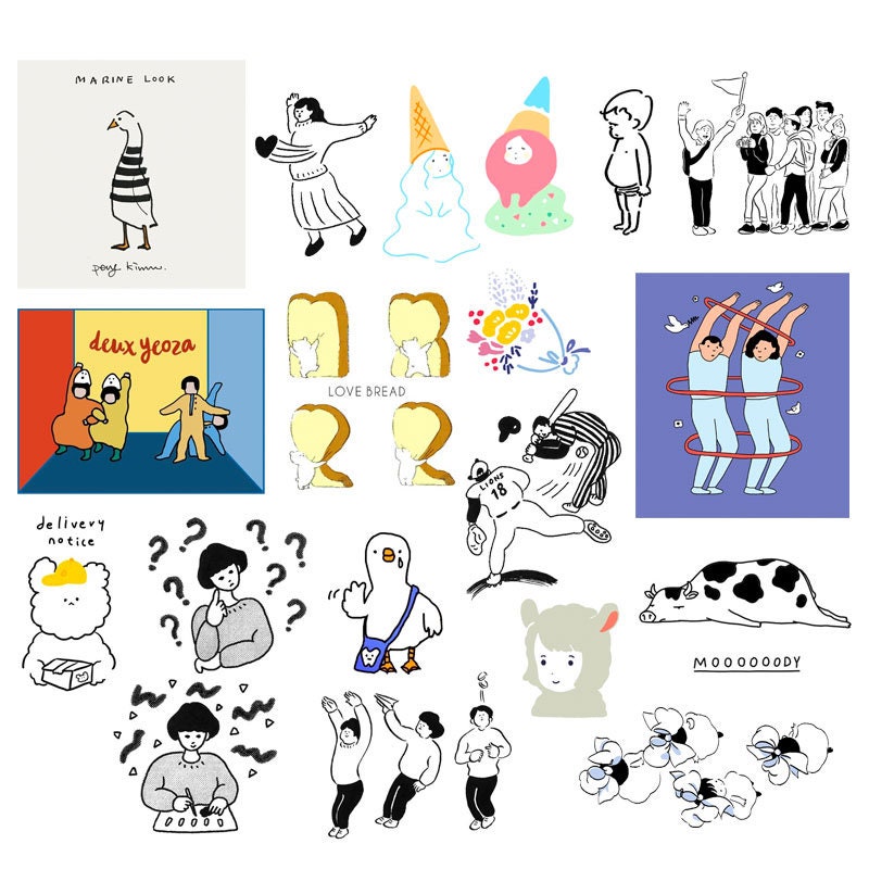 Simple Drawing Comic Stickers Humor Funny Stickers Stickers | Etsy