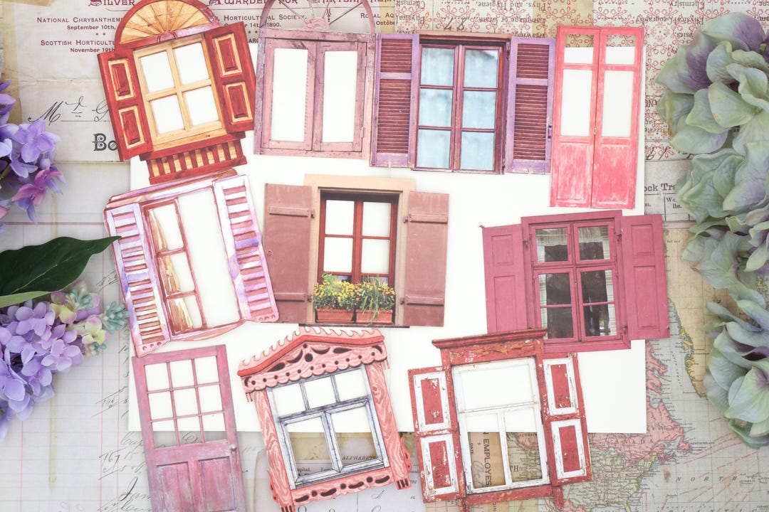 Various Window Paper Cuts | 10pcs/pack Window Card Junk Journal Kit ...