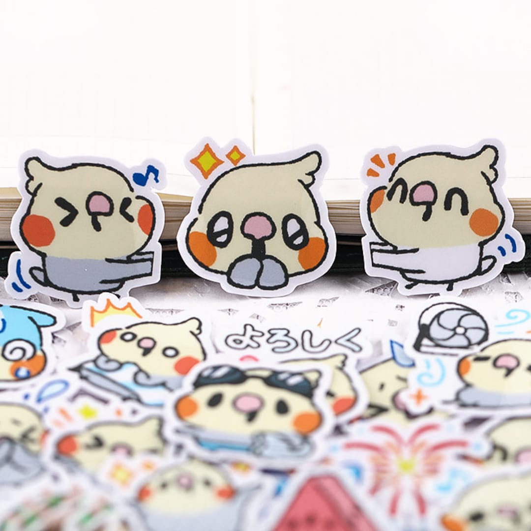 Cute Cockatiel Face Emoji Sticker Themed Animal Sticker Bird Stickers ...