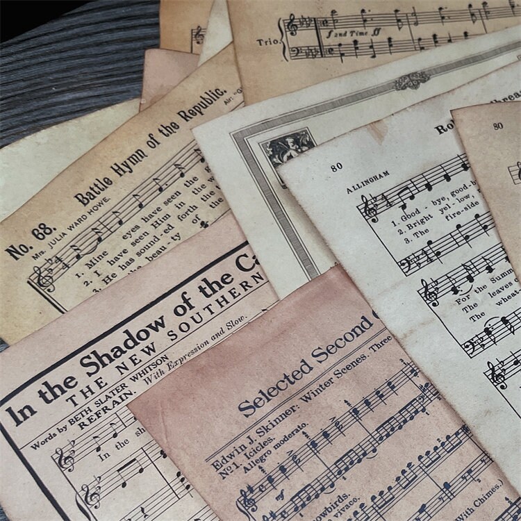 Handmade Coffee Stained Music Note Paper | Retro Music Note Coffee Dyed ...