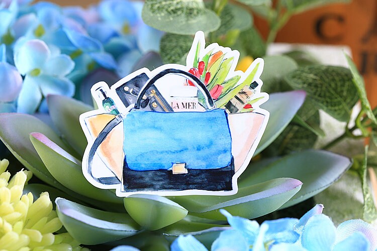 Bags and make up themed Decorative Stickers Die Cut | Etsy