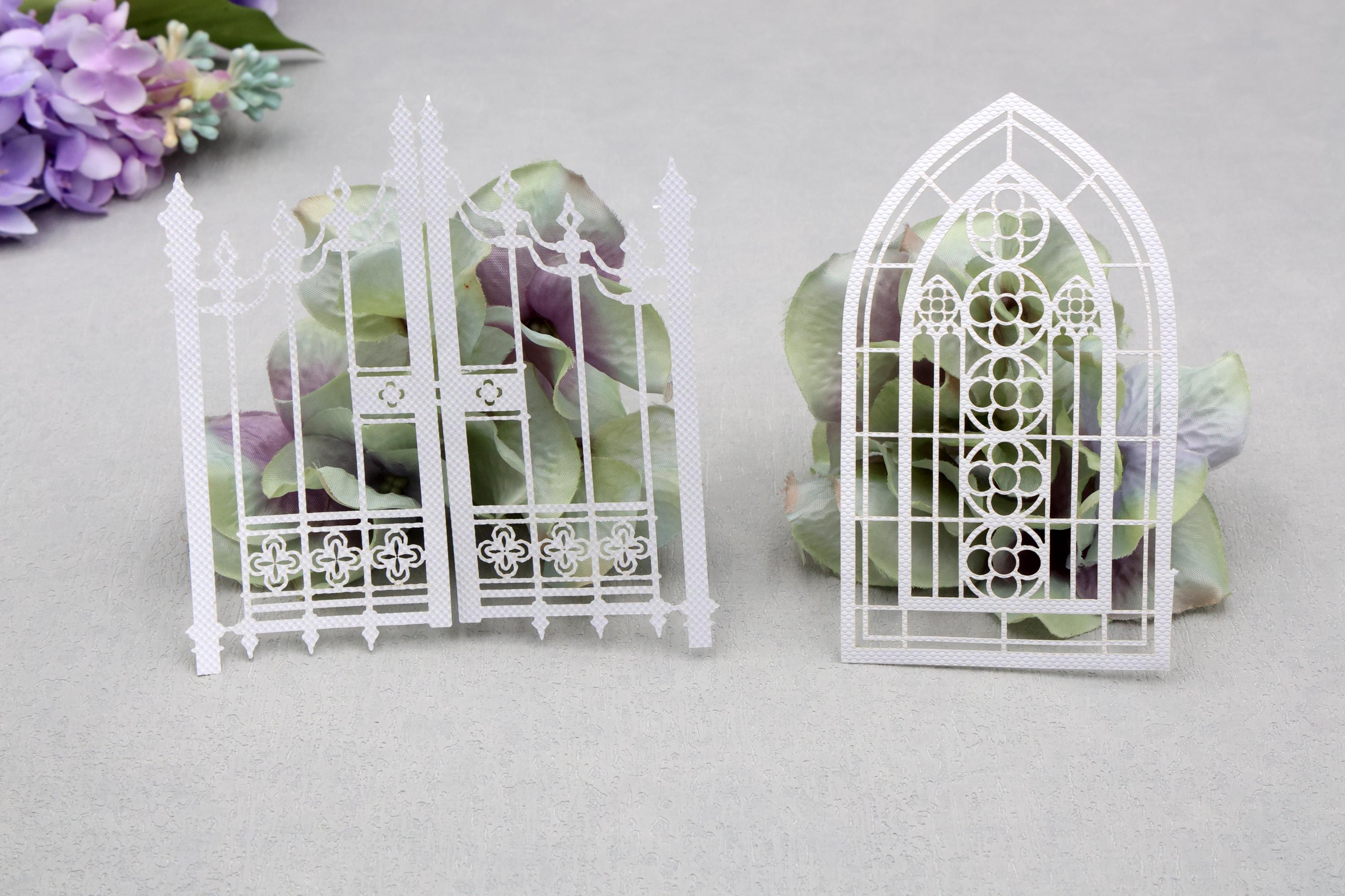 10PCS Assorted Lace Paper Die-cuts, Gate Door Paper Cutting Thin Die ...