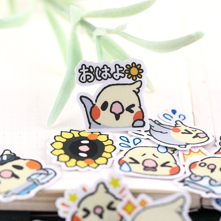 Cute Cockatiel Face Emoji Sticker Themed Animal Sticker Bird Stickers ...