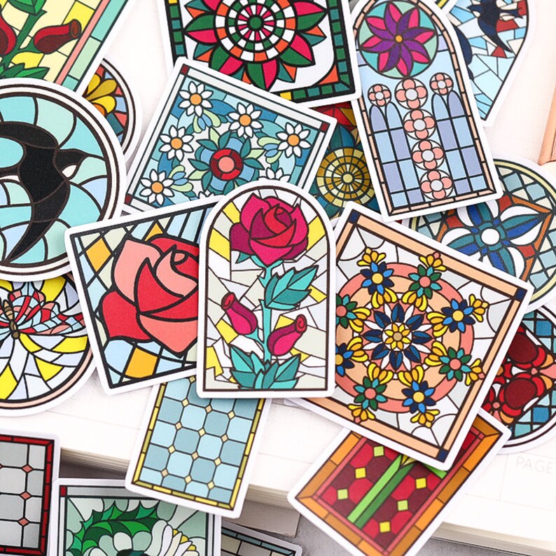 Colourful Stained Glass Window Sticker Church Window Sticker - Etsy
