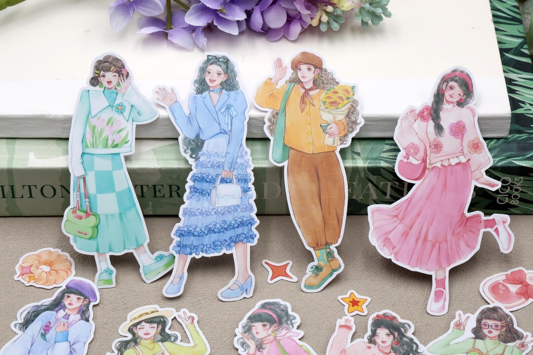 Happy Girl Stickers | Cute Smile Happy Girl Street Style Themed ...